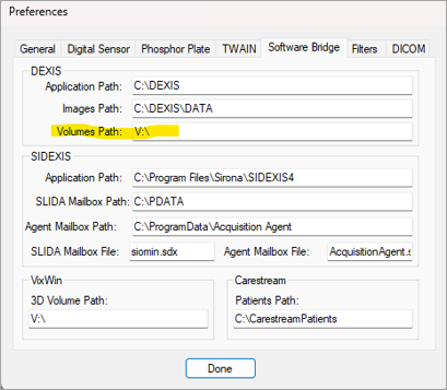 Setting up the DEXIS software bridge