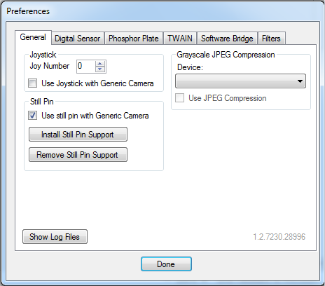Setting up still pin support