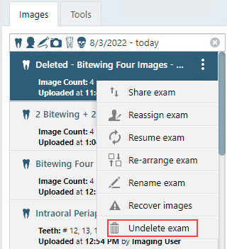 Restoring deleted images