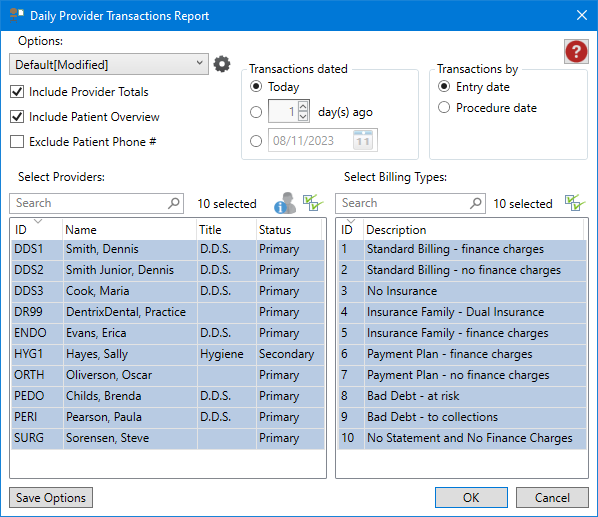 Running the Daily Provider Transactions Report