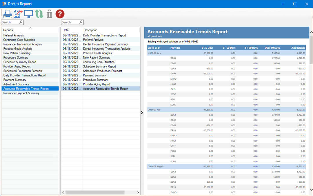 Running an Accounts Receivable Trends Report