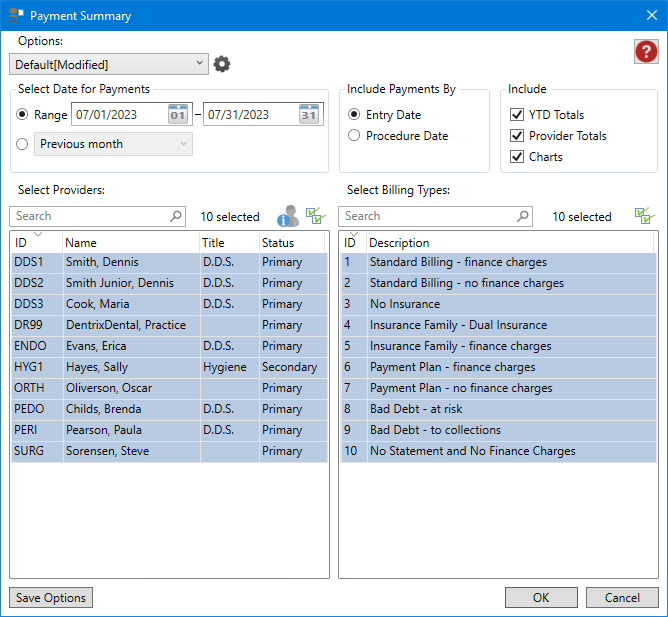 Running a Payment Summary