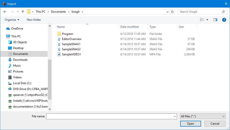 Importing documents from file