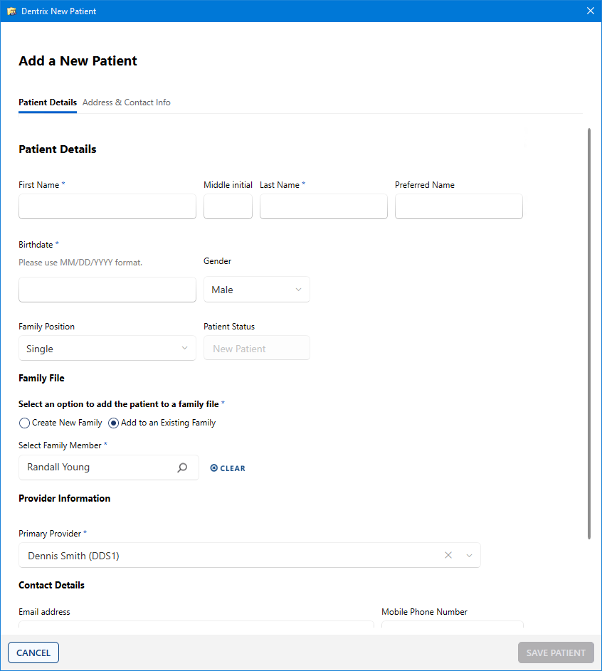 Adding family members