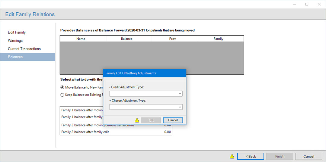 Editing family relationships