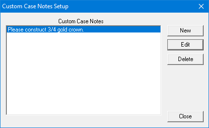 Editing custom case notes