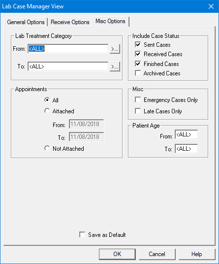 Setting the Miscellaneous Options view