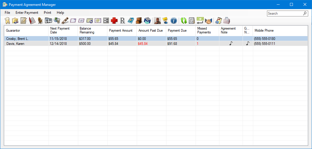Entering payment agreement payments with Payment Agreement Manager