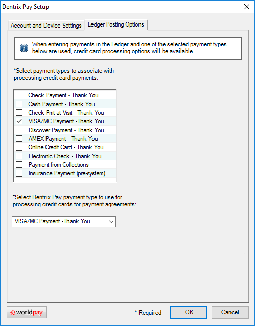 Setting up Dentrix Pay for Worldpay