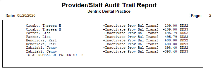 Printing the Provider/Staff Audit Trail Report