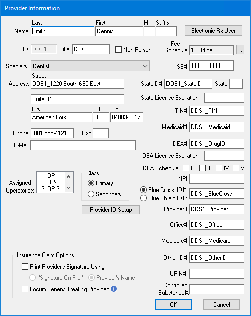 Editing provider information