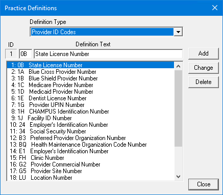 Customizing provider ID codes