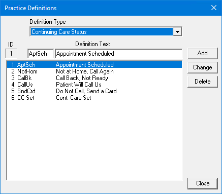 Customizing continuing care status