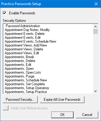 Enabling passwords and setting up a password administrator