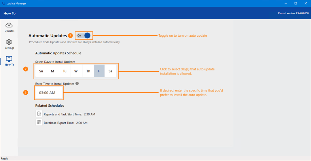 Setting automatic update preferences