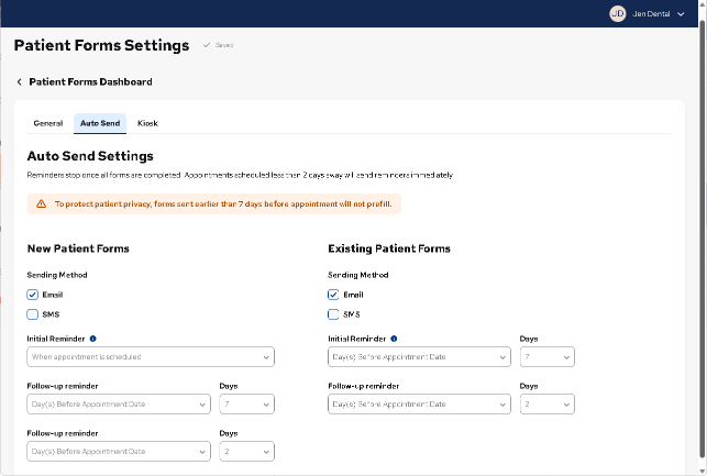 Opening the Patient Forms Dashboard