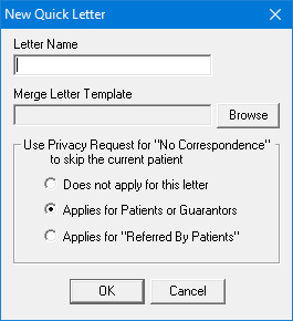 Adding letters to Quick Letters