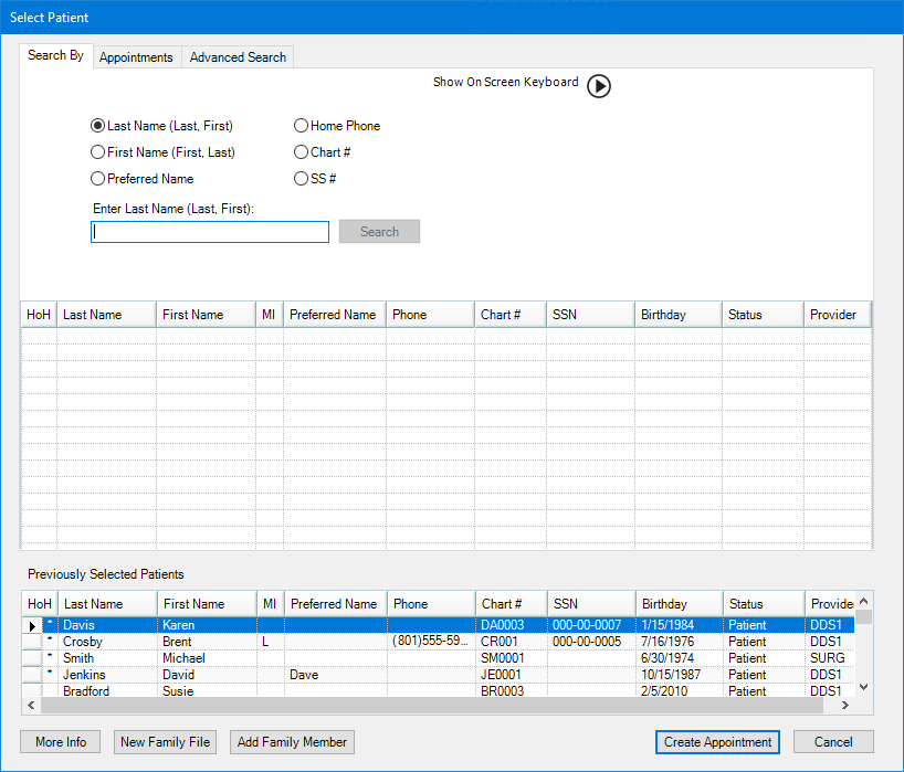 Scheduling new patient appointments