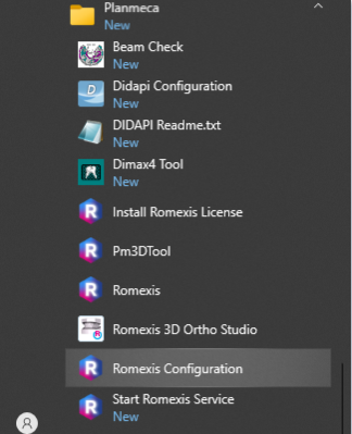 Setting up the Romexis software bridge