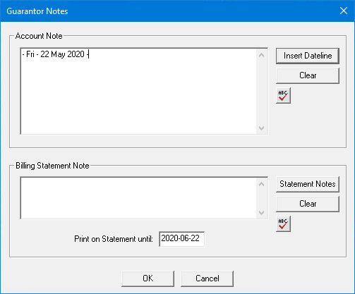Adding billing statement notes