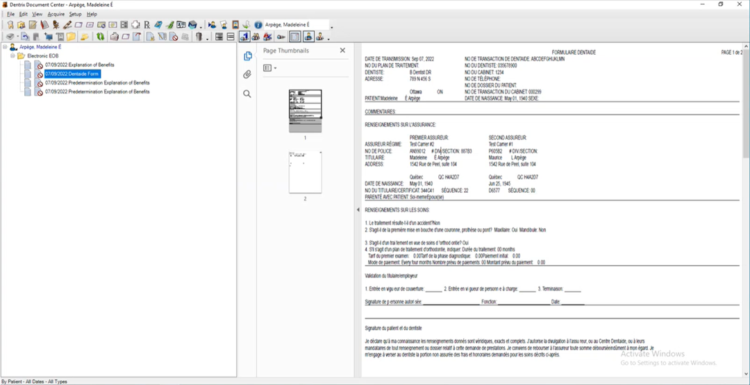 Sending electronic EOBs to the Document Center