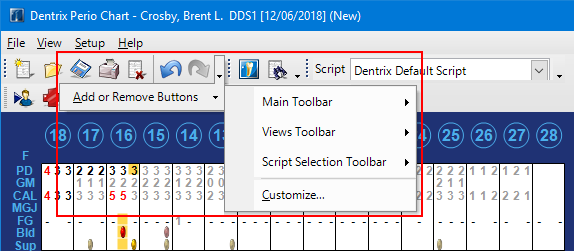 Adding or removing toolbar buttons
