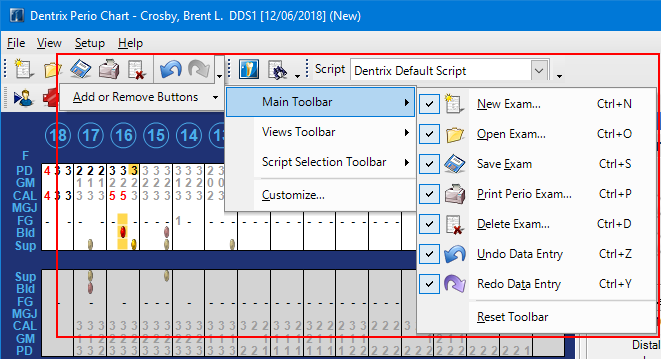 Adding or removing toolbar buttons