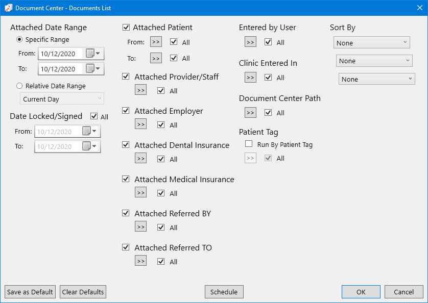 Document Center - Documents List Report