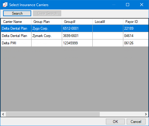 Insurance Carrier List
