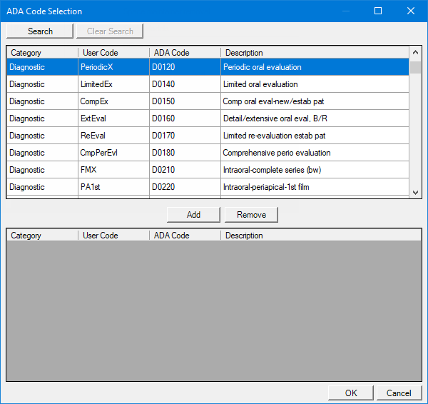 Setting up dental claim form options