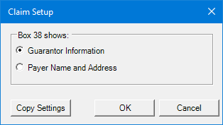Setting up medical claim form options
