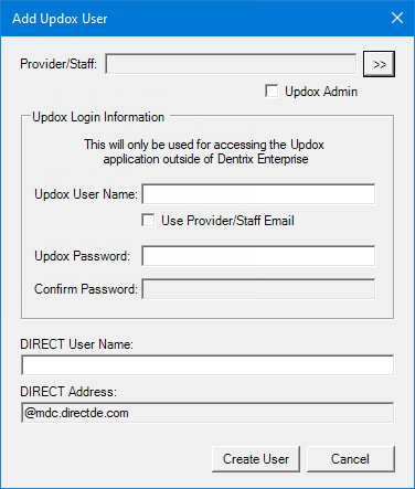 Linking providers and staff to Updox