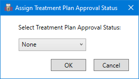Assigning treatment plan approval statuses to procedures