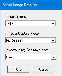 Setting up Dentrix Image defaults