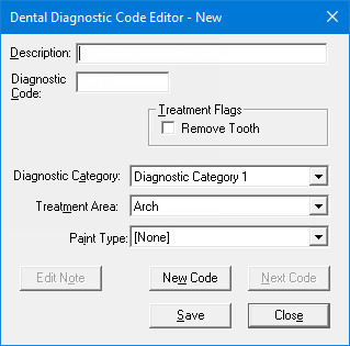 Adding dental diagnostic codes