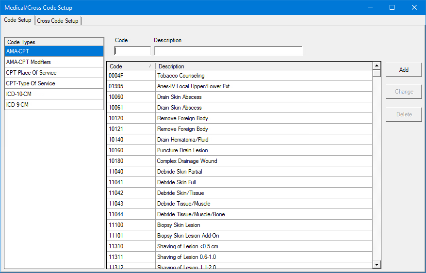Editing medical codes