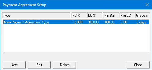 Payment Agreement Setup