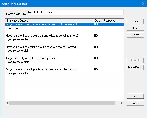 Creating patient questionnaires