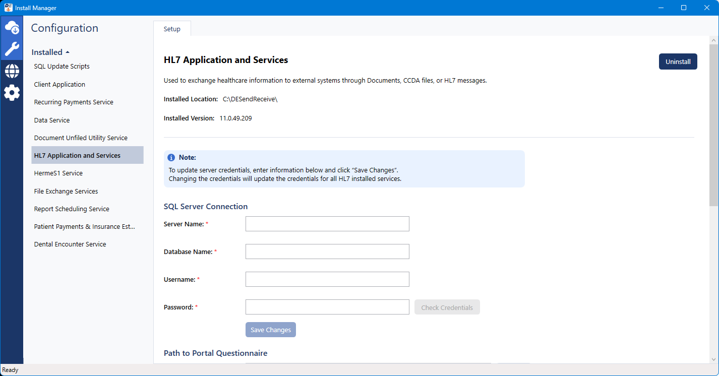 Modifying the HL7 application and services