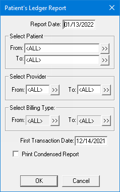 Patient's Ledger Report (Office Manager)