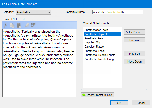 Editing clinical note prompts